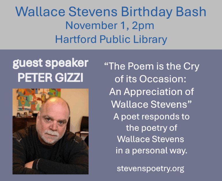 Nov 1: Wallace Stevens Birthday Bash – Friends & Enemies of Wallace Stevens